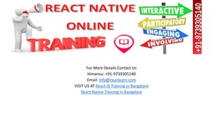 React js TRAINING IN BANGALORE | PPT