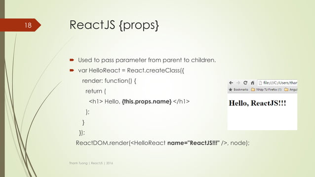 ReactJS presentation | PDF | Web Development | Internet