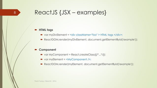 ReactJS presentation | PDF | Web Development | Internet