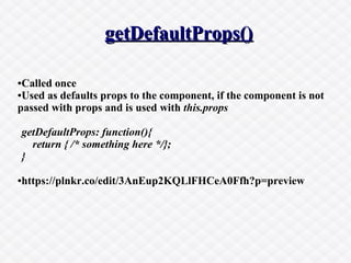 ReactJS Component Lifecycle hooks with examples | PPT