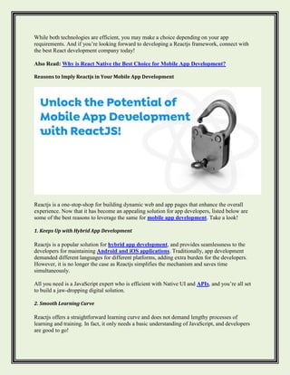 ReactJS-The Ultimate Weapon for Building High-Performing and Scalable ...