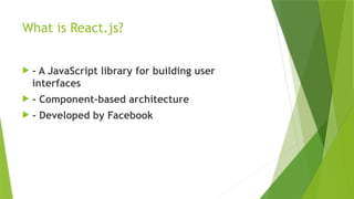 ReactJS_Components_Presentation for freshers | PPTX
