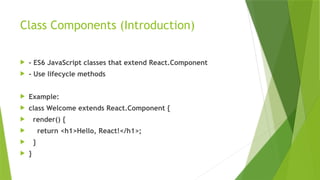 ReactJS_Components_Presentation for freshers | PPTX