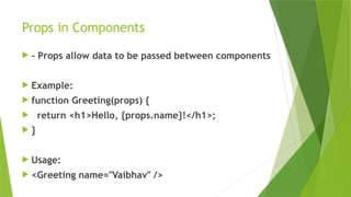 ReactJS_Components_Presentation for freshers | PPTX