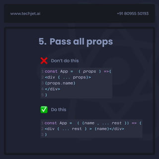 React js cheatsheet for website development | PDF