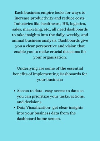ReactJS for Dashboards and Data Visualization: An Exceptional Choice | PDF