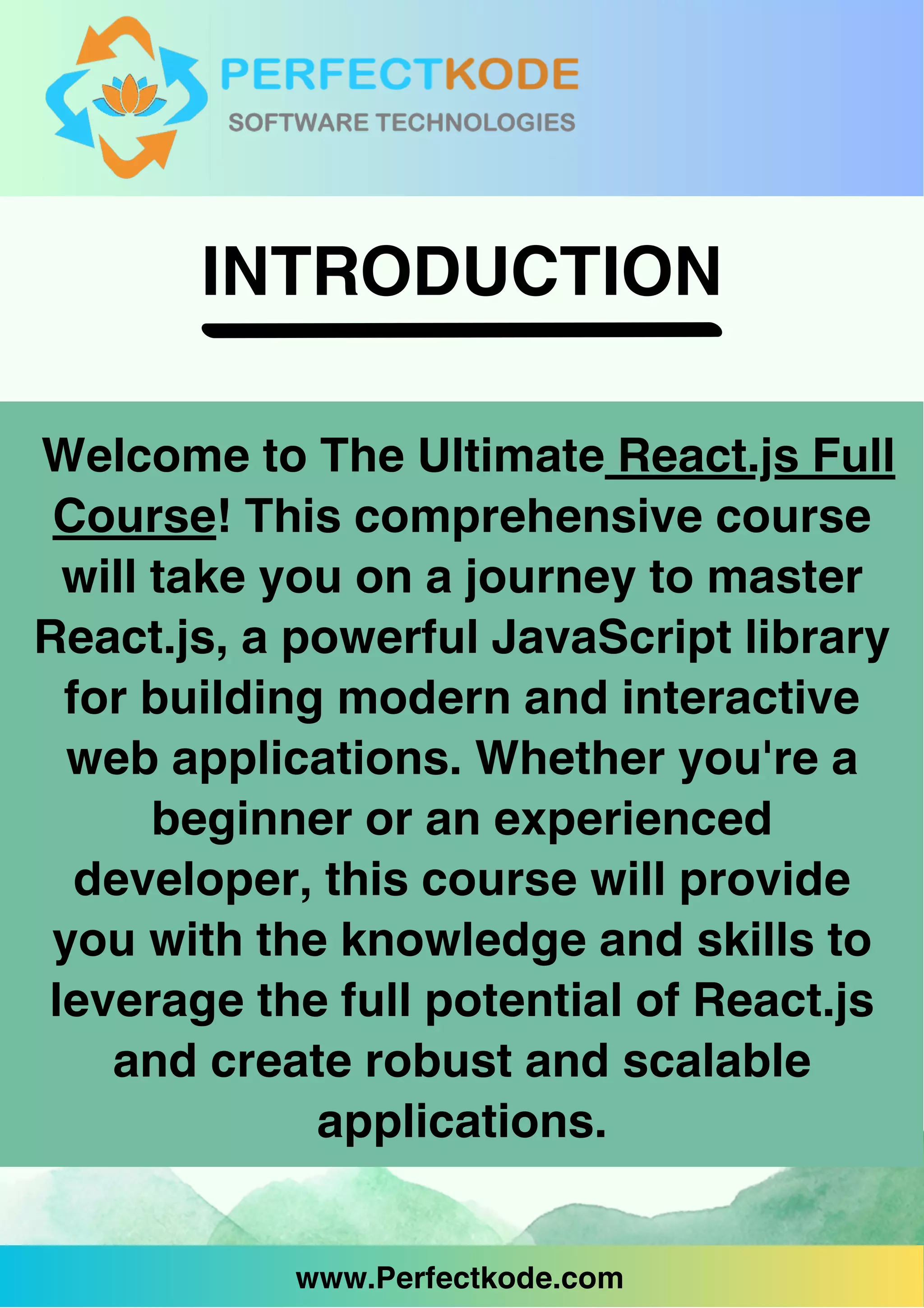 React Js Full Course Perfectkode Pdf