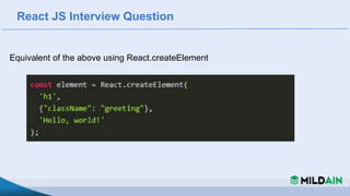 React JS Interview Question & Answer | PPT