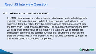 React JS Interview Question & Answer | PPT