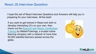 React JS Interview Question & Answer | PPT