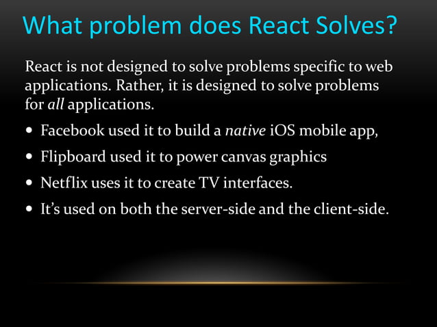 Tech Talk on ReactJS | PPT
