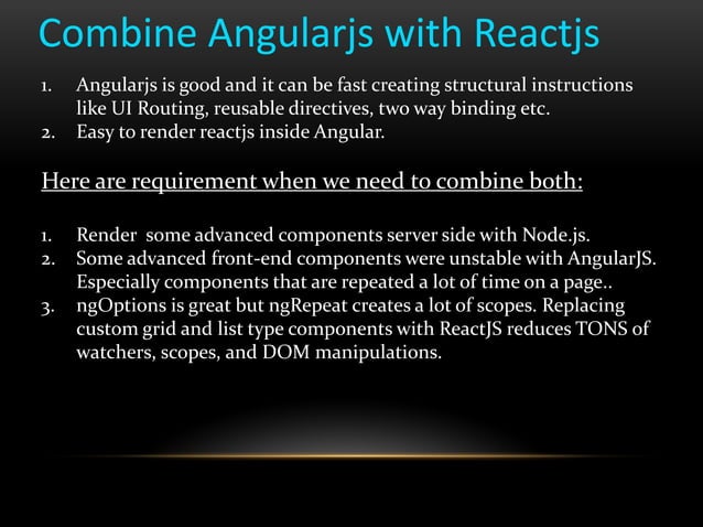 Tech Talk on ReactJS | PPT