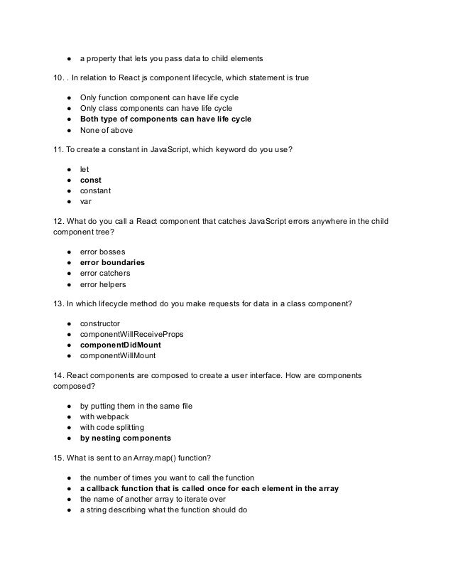 Reactjs Test Questions Answerspdf 