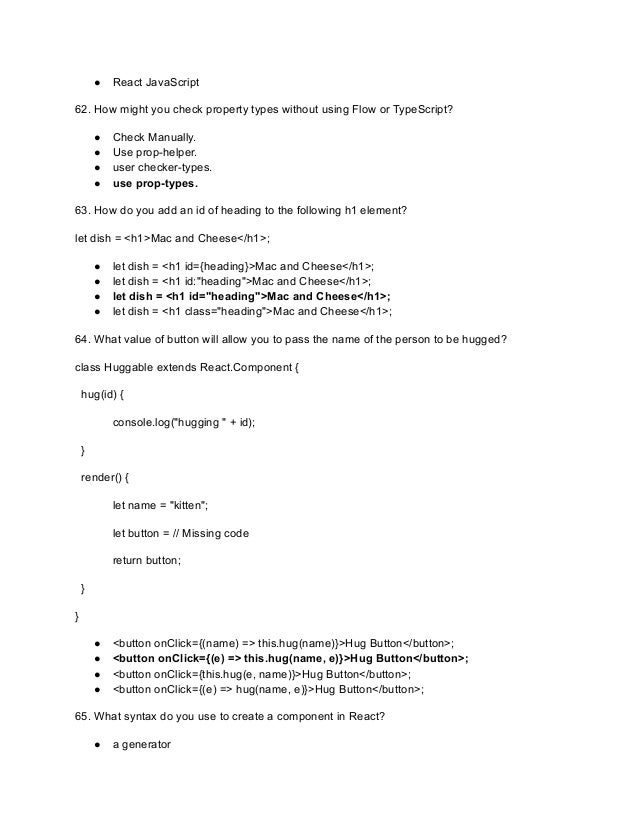 ReactJS Test Questions Answers.pdf