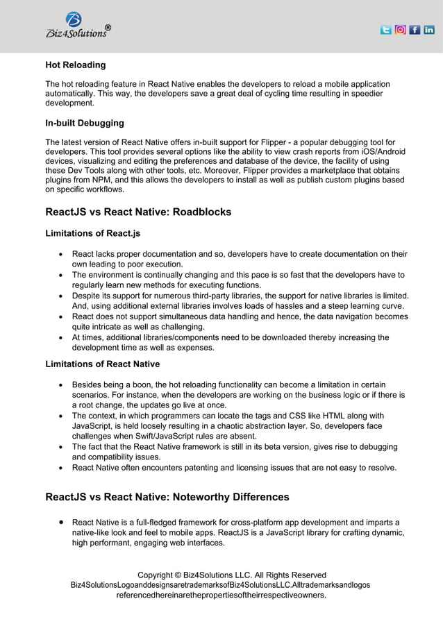 React Js Vs React Native A Comparative Analysis Pdf