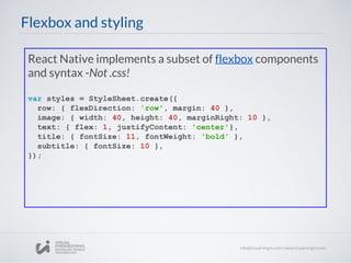 Workshop 24: React Native Introduction | PDF