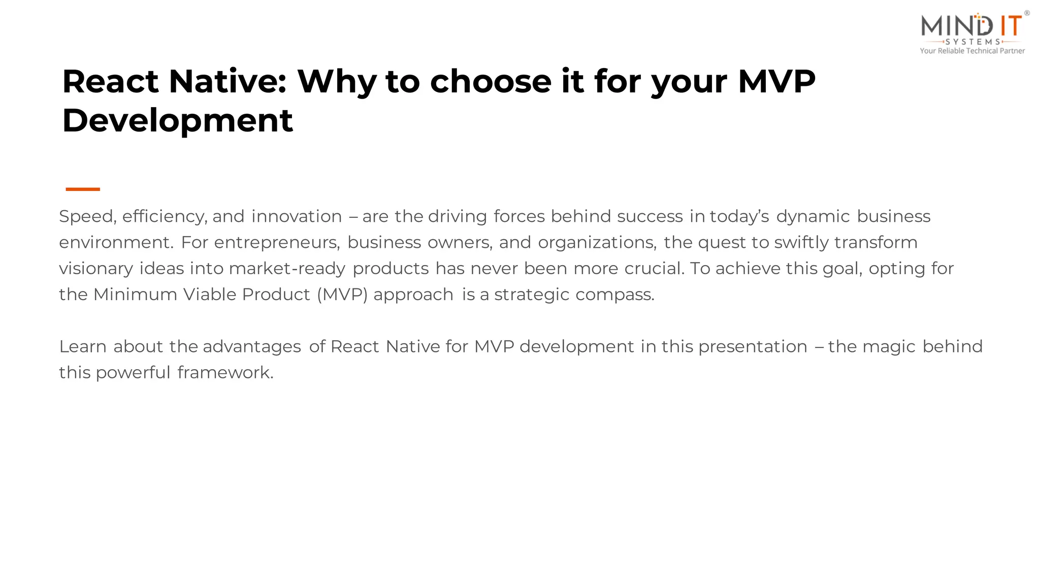 React Native Why To Choose It For Your Mvp Development Ppt