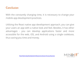React Native App Development - 5 Major Reasons to choose it for your Business | PPT