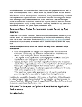 How Optimizing React Native Apps Drive User Retention | PDF
