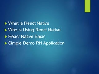 React native basic & it's benefit | PPTX