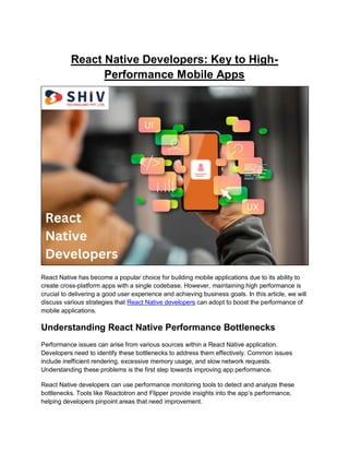Why React Native Developers Are Key to High-Performance Mobile Apps | PDF