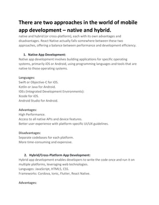 React Native Guide A Hybrid Framework for Mobile Apps | PDF