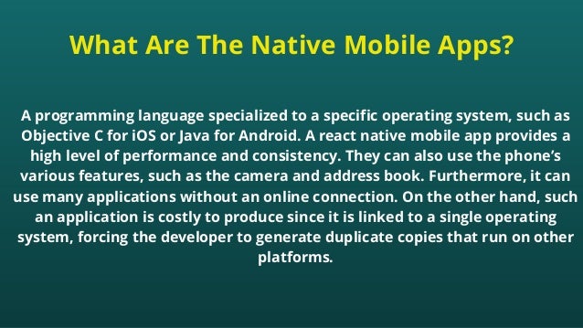 React Native Mobile App Evincedev Ppt