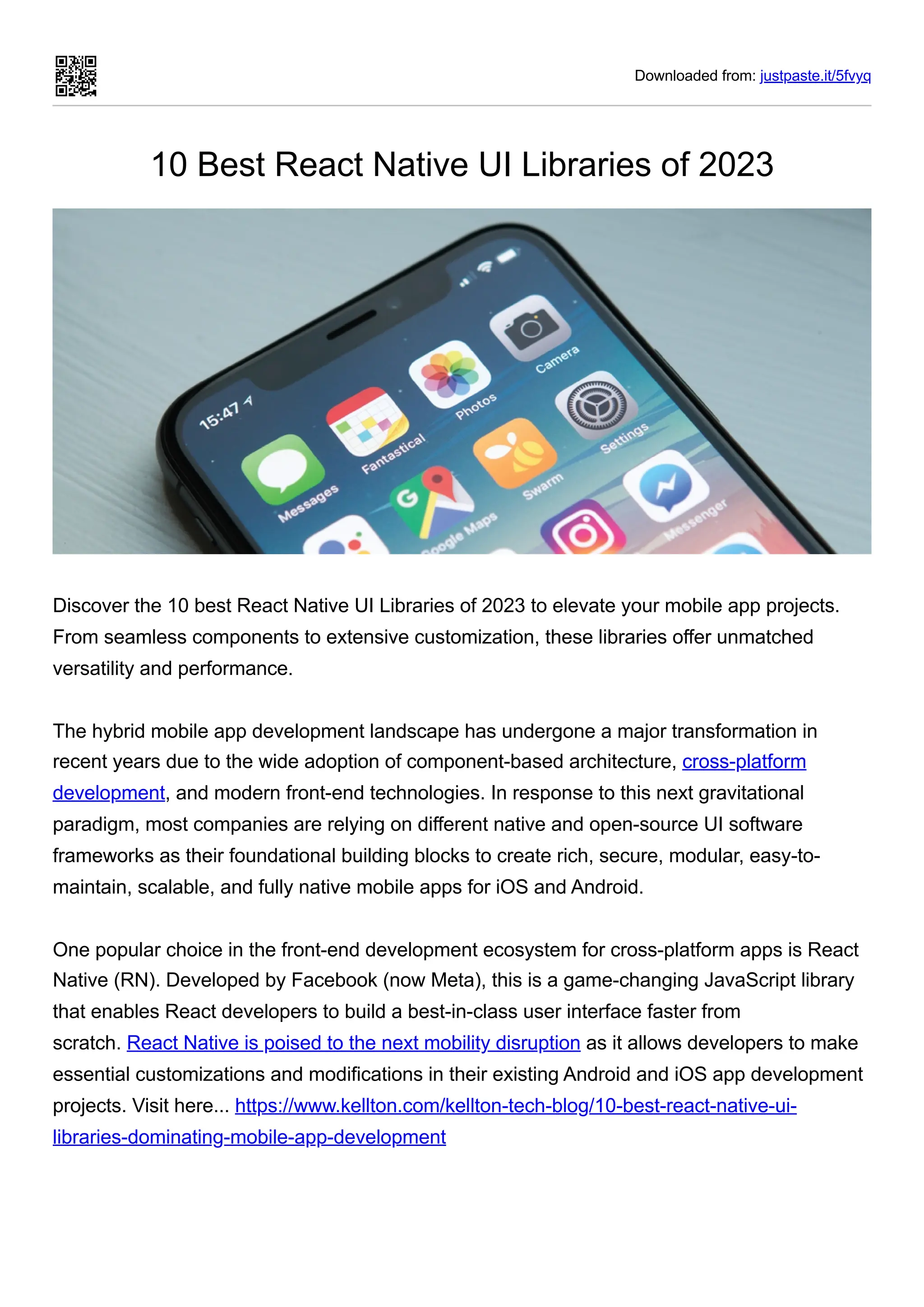 10 Best React Native UI Libraries of 2023 | PDF | Computing ...