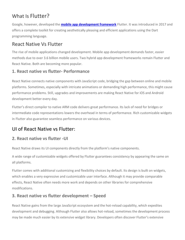 React Native vs Flutter - SSTech System | PDF