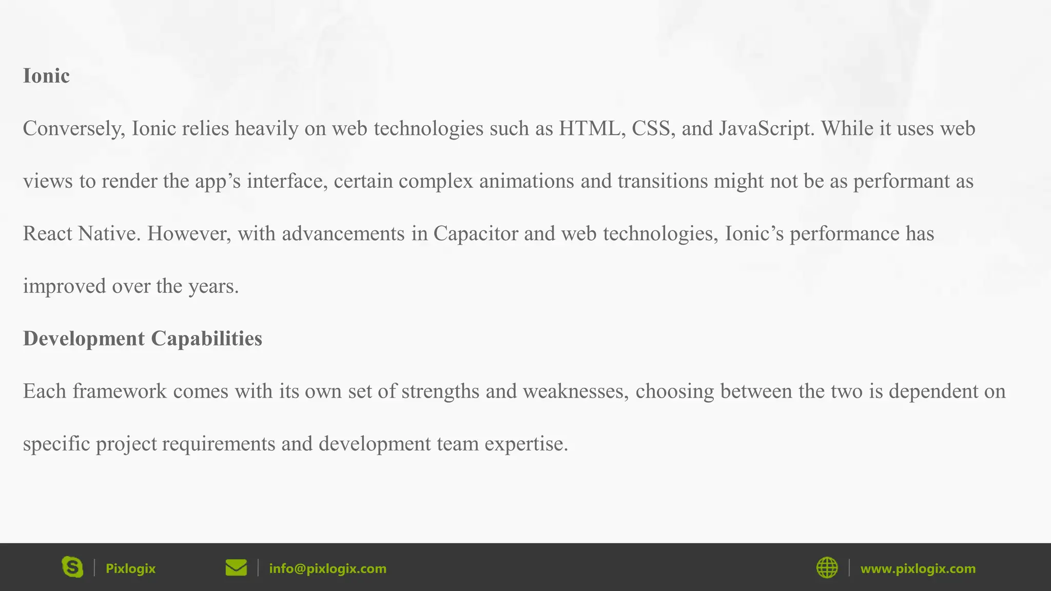React Native vs Ionic - The Best Mobile App Framework | PDF