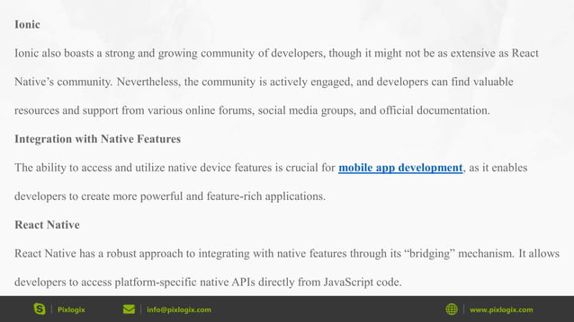 React Native Vs Ionic The Best Mobile App Framework Ppt