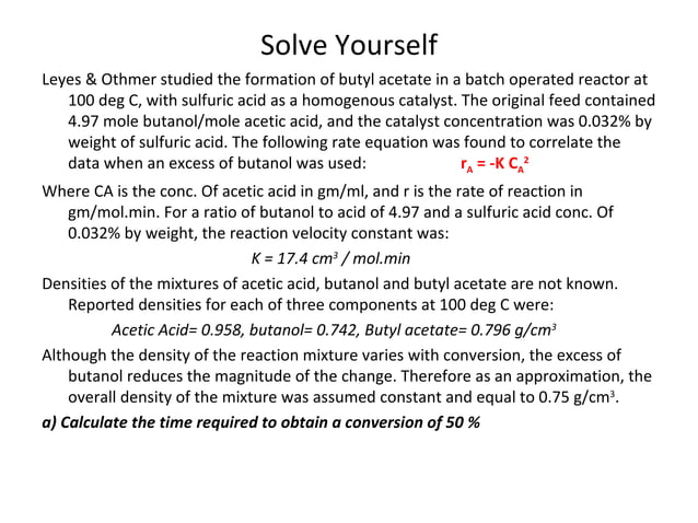 Reactor Design 3 | PPT | Chemistry | Science