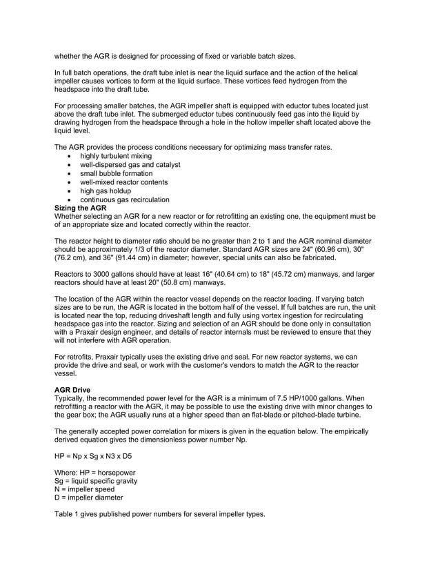 Reactor & Impeller Design in Hydrogenation | PDF | Chemistry | Science