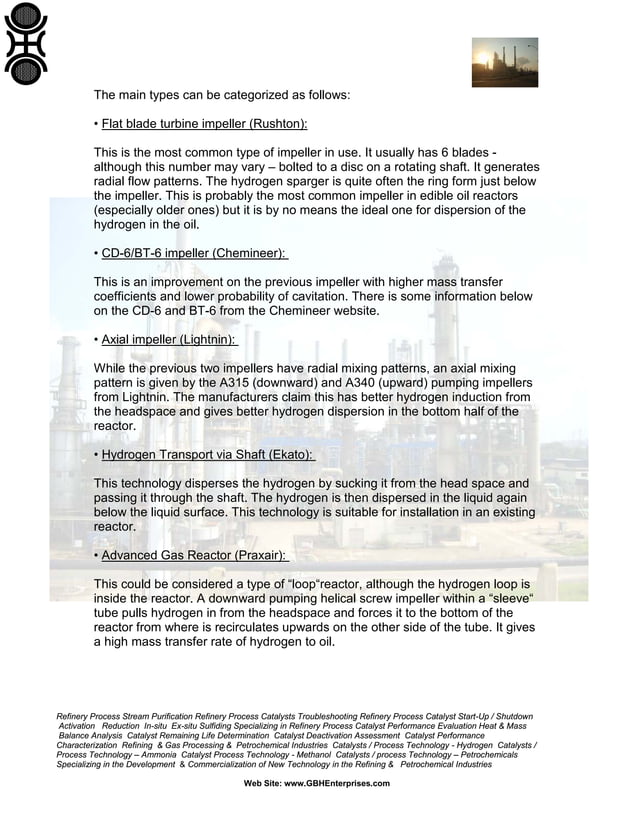 Reactor & Impeller Design in Hydrogenation | PDF | Chemistry | Science