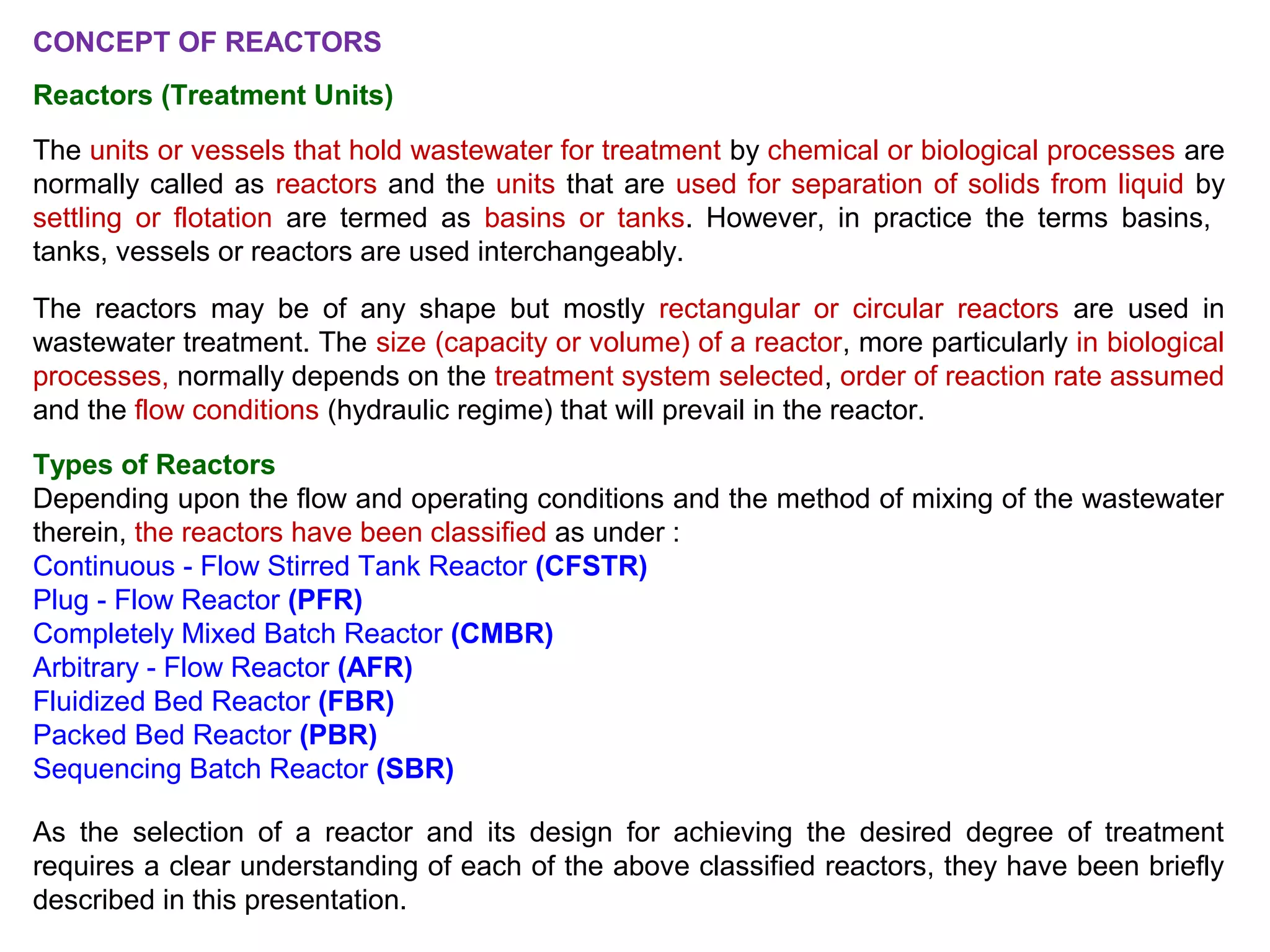 R e a c t o r s & its kinetics | PPT