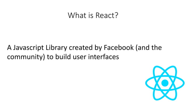 React - An Overview | PPT