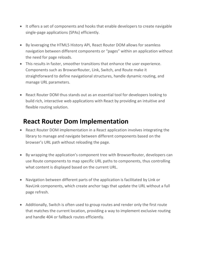 React Router Dom Integration Tutorial For Developers Pdf