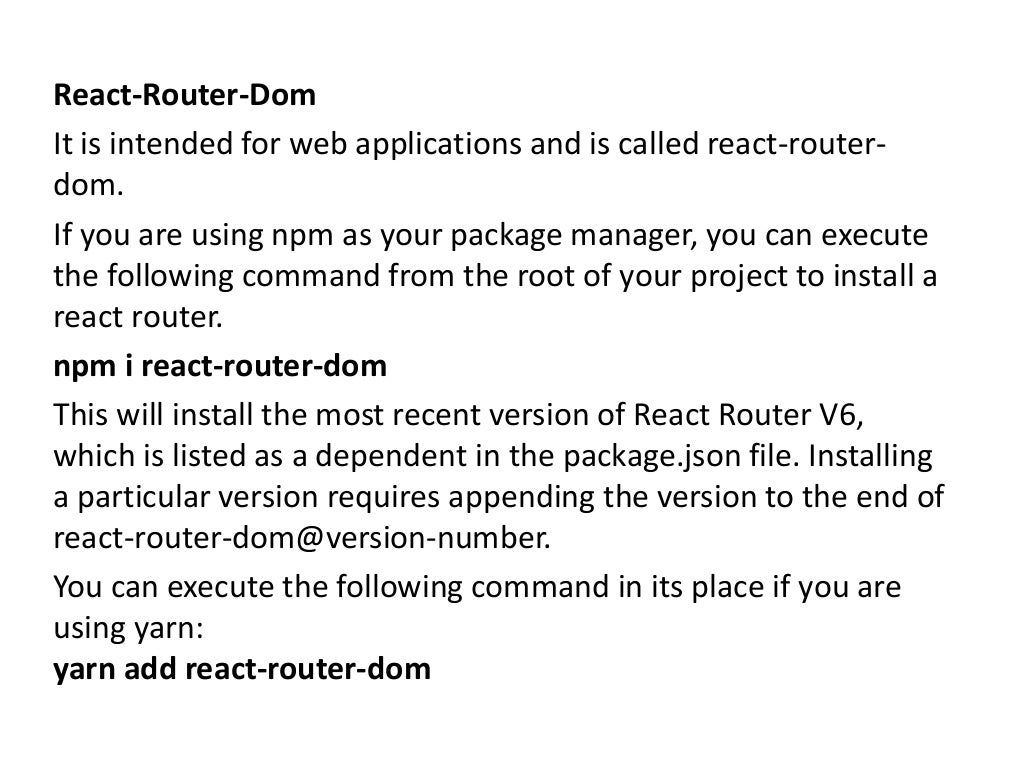 React Router Explanation Pptx