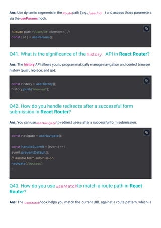 React Router Interview Questions PDF By ScholarHat | PDF