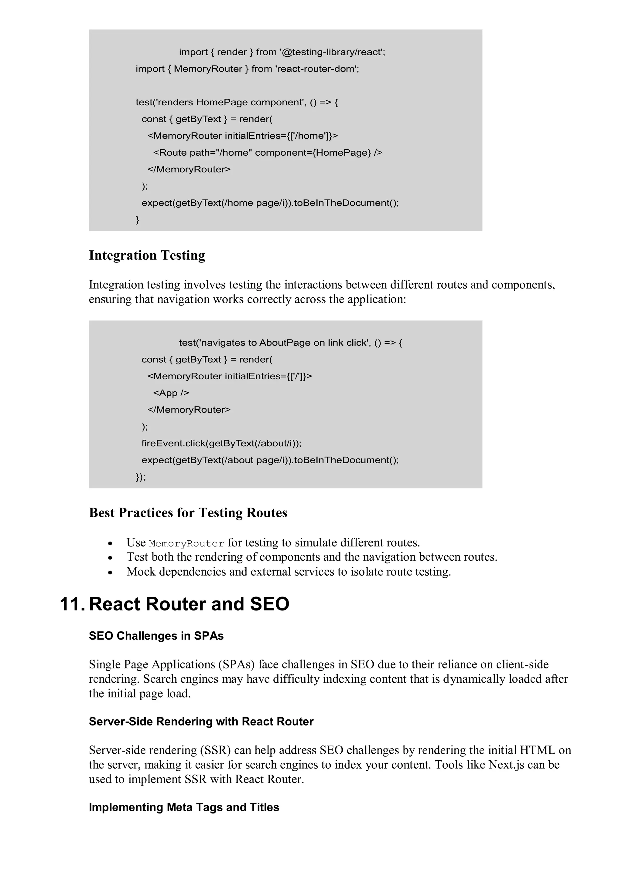 Learn more about React Router & it's properties | PDF