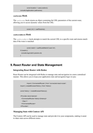 Learn more about React Router & it's properties | PDF | Web Development | Internet