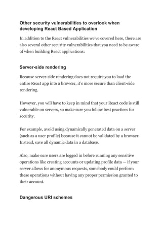 React security vulnerabilities | PDF