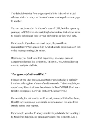 React security vulnerabilities | PDF