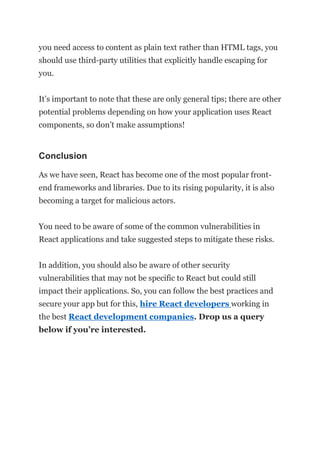 React security vulnerabilities | PDF
