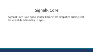 Aplicaciones en tiempo real con ReactJS y SignalR Core | PPT