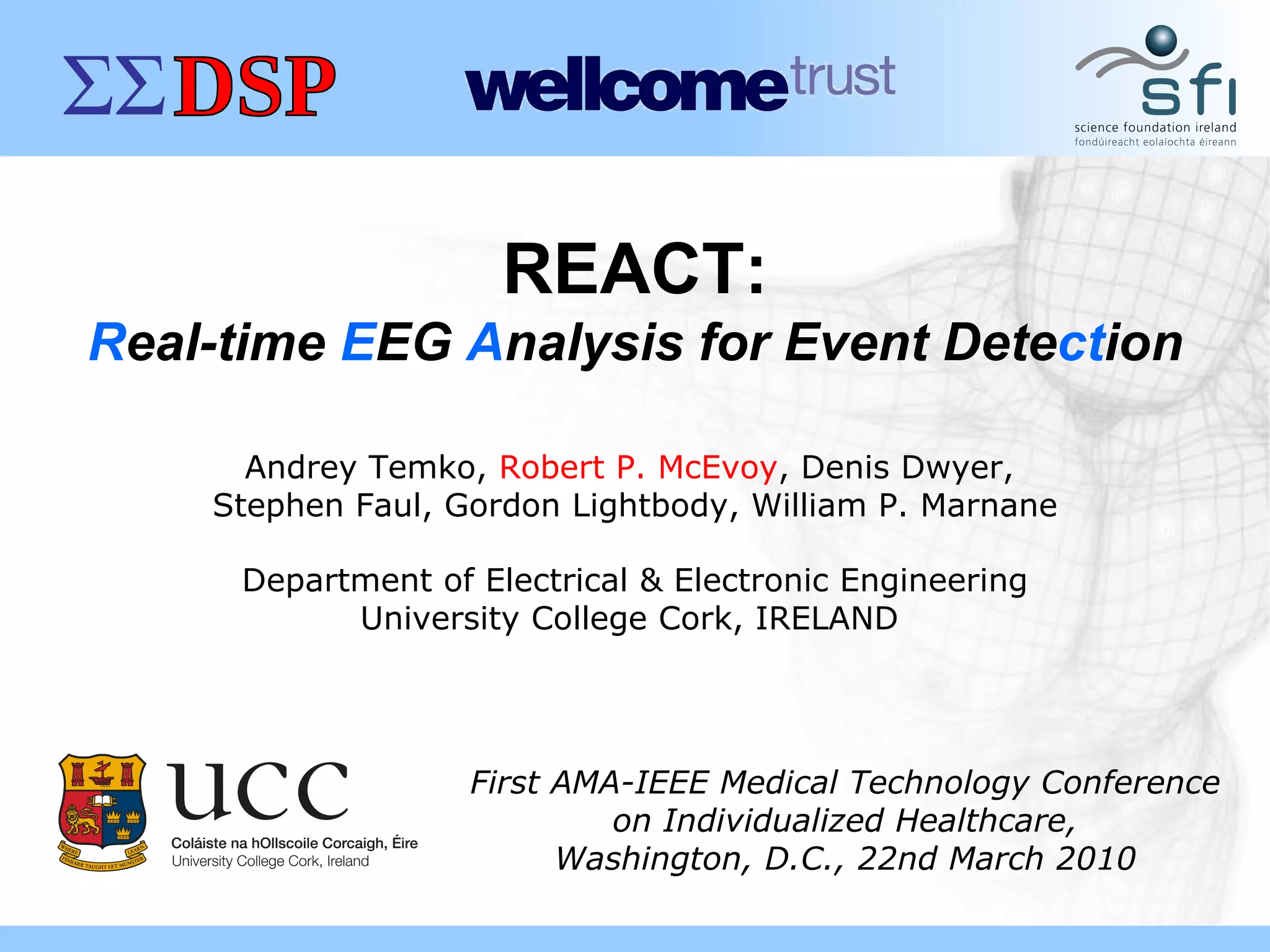 React Real Time Eeg Analysis For Event Detection Ppt