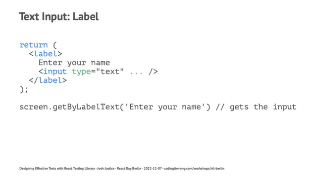Designing Effective Tests with React Testing Library - React Day Berlin ... Designing Effective Tests with React Testing Library - React Day Berlin ...