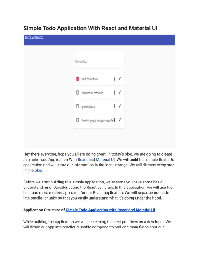 Simple React Todo List | PDF | Web Development | Internet