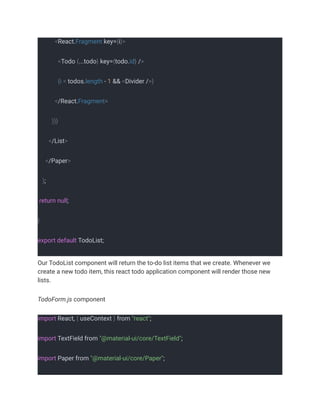 Simple React Todo List | PDF
