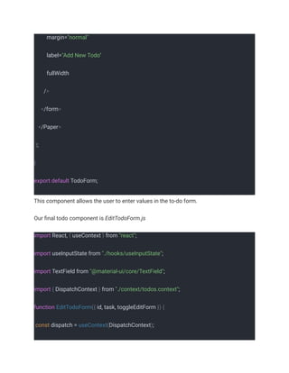 Simple React Todo List | PDF | Web Development | Internet